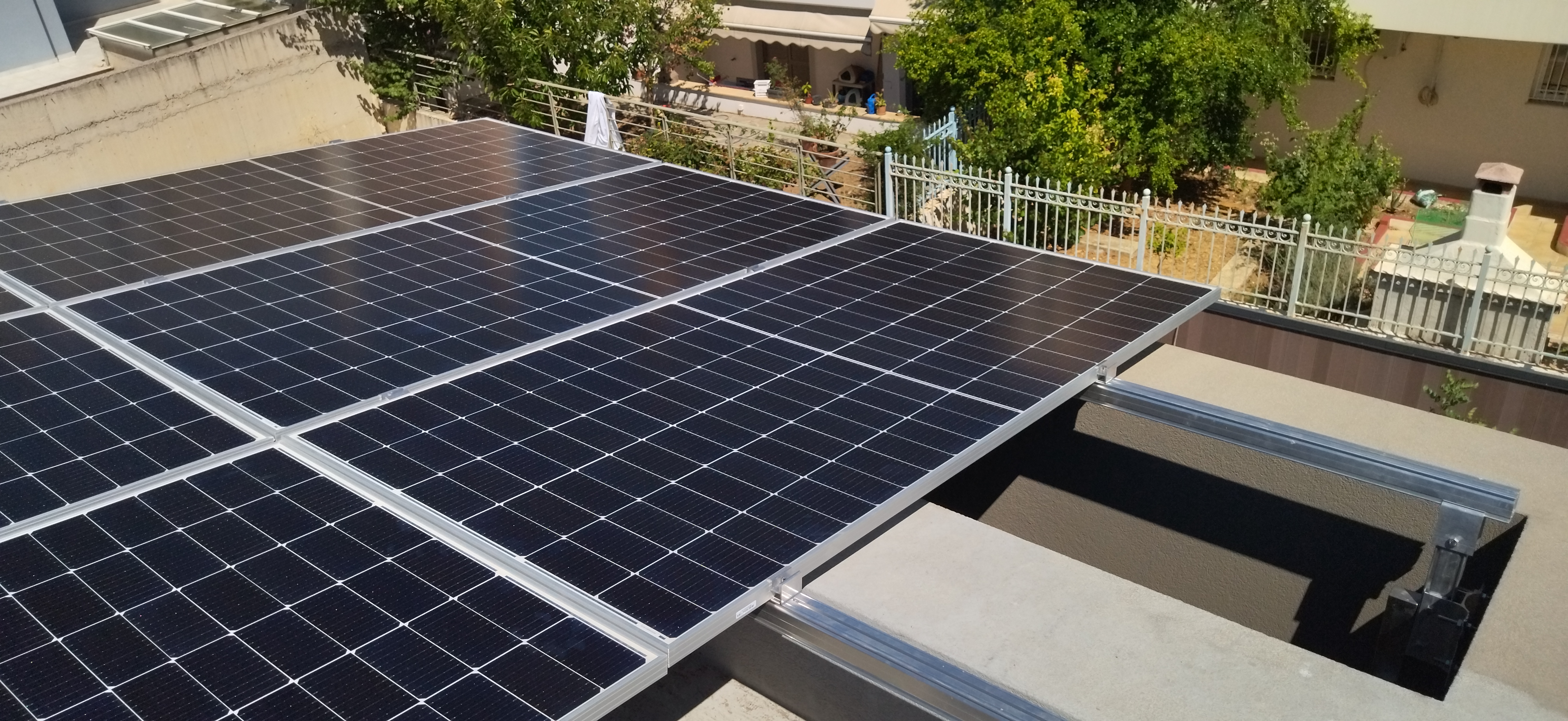Photovoltaic (pv) net metering solar roof at Kifissia, Athens ...